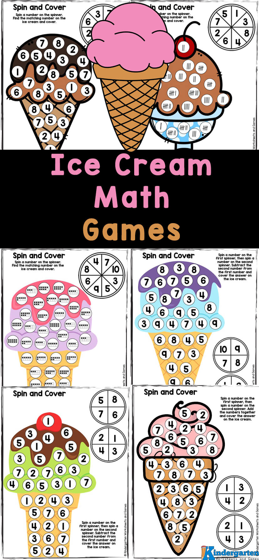 🍦 Ice Cream Number Recognition Math Games for Kindergarten