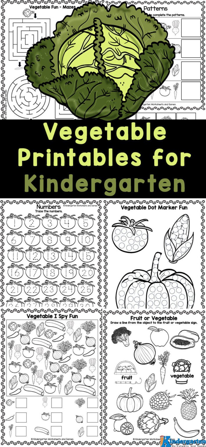 Free Printable Vegetable Worksheets for Kindergarten