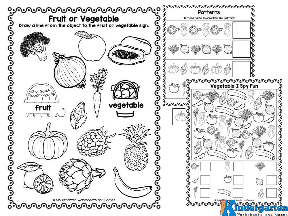 Free Printable Vegetable Worksheets for Kindergarten