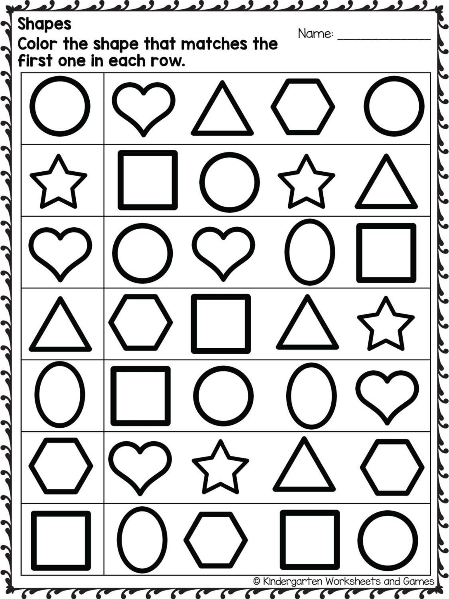 🔺🟢🟦 Free Printable Shapes Worksheets for Kindergarten