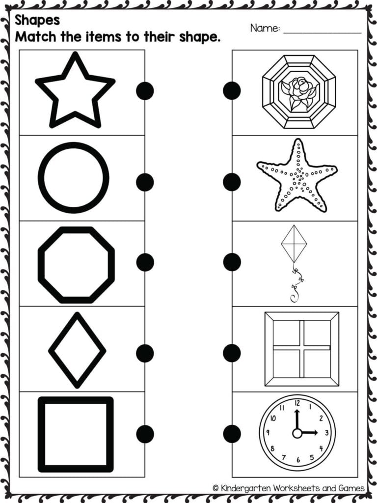 🔺🟢🟦 Free Printable Shapes Worksheets for Kindergarten