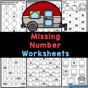 Missing Number Worksheet 1-50 - Free Printable Kindergarten Math Worksheets