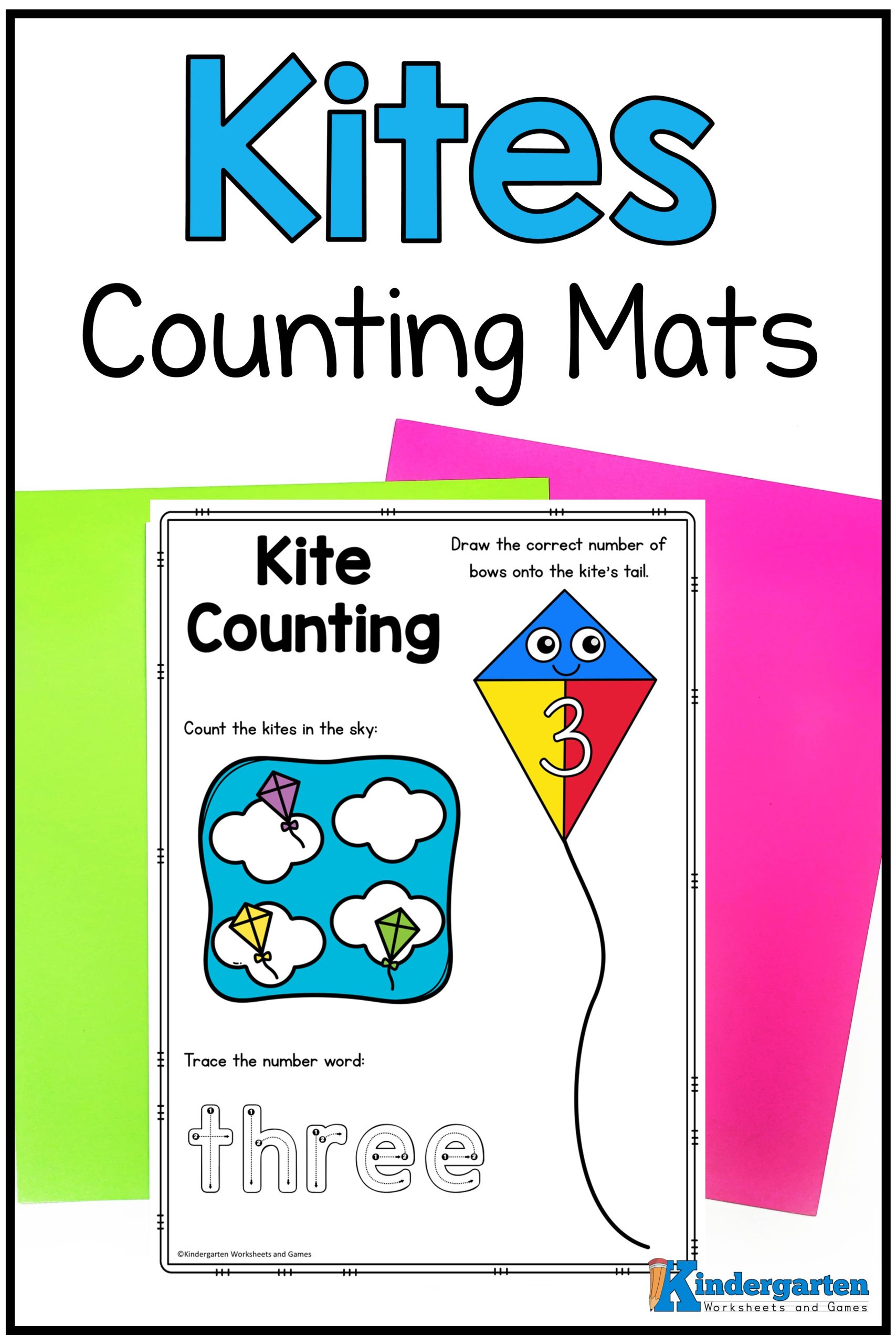 🪁 Spring Kite Math - Printable Counting Activity for Kindergarten