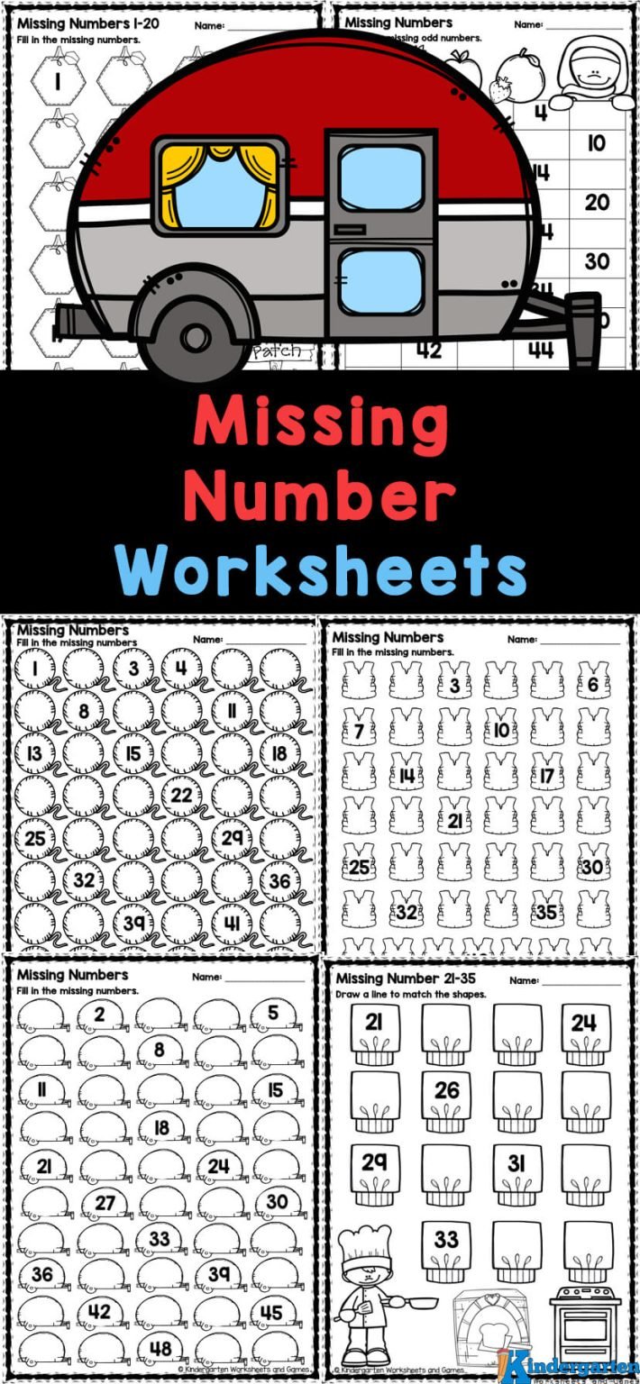 Number Counting Sequencing Worksheets - Kindergarten Before and after ...