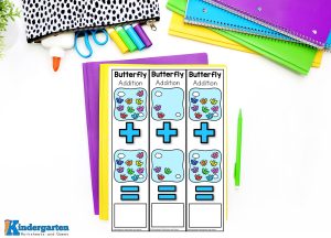🦋 Butterfly Math - Free Kindergarten Addition Worksheet Activity for ...