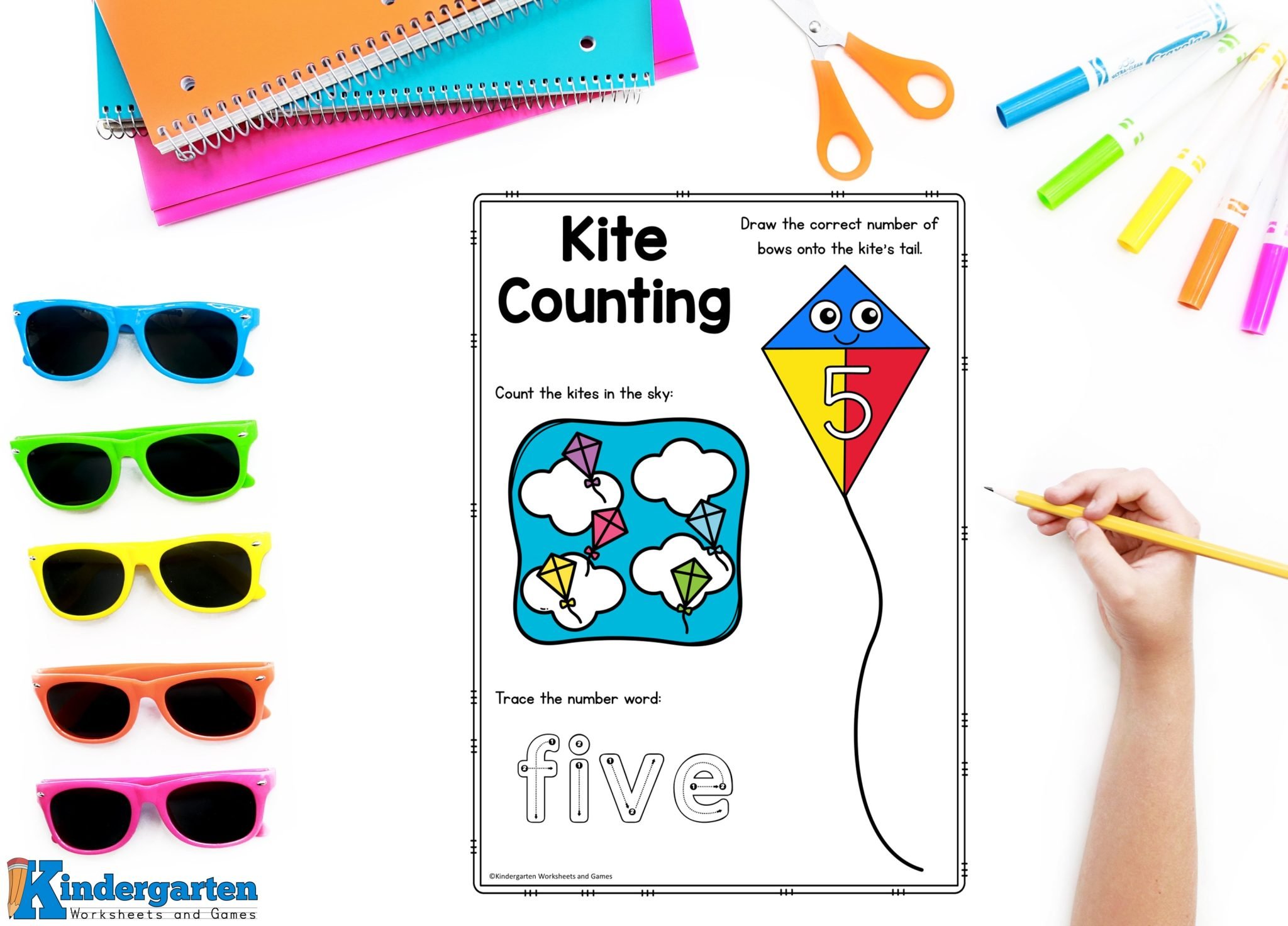 🪁 Spring Kite Math - Printable Counting Activity for Kindergarten