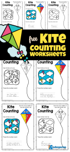 🪁 FREE Printable Kite Skip Counting Math Craft for Kindergarten