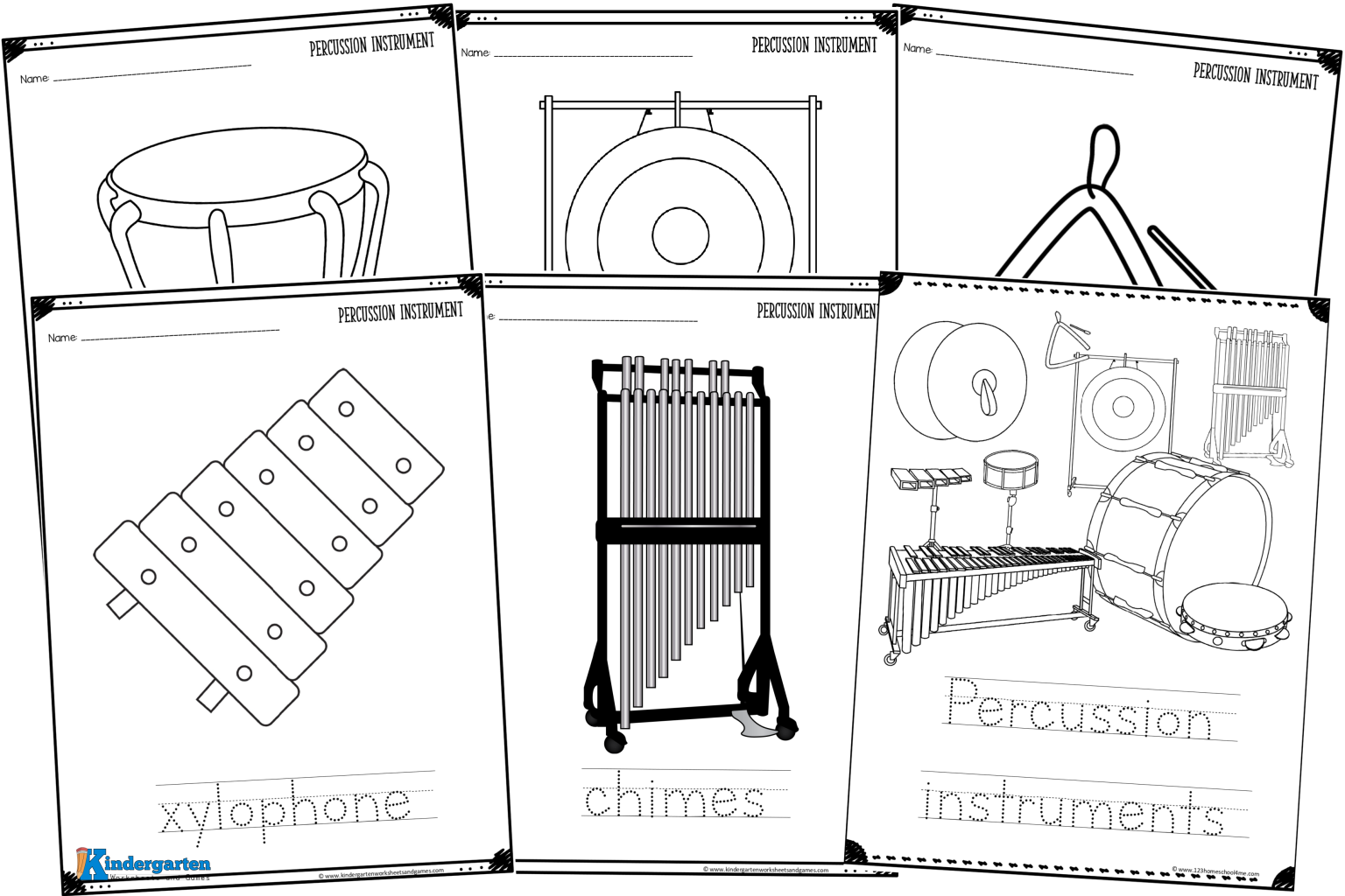 🎺 Free Simple Music Instrument Coloring Pages