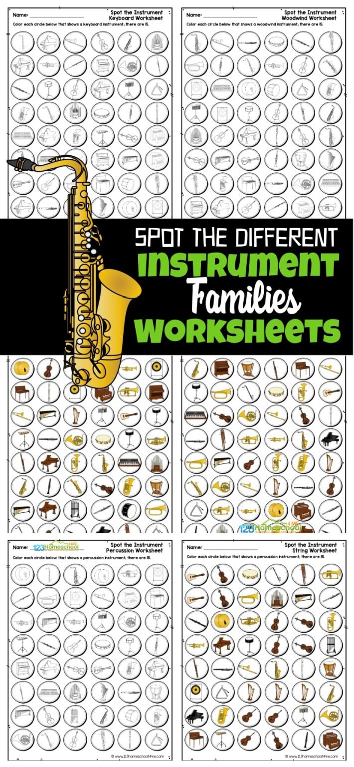FREE Musical Instruments Worksheets Printable
