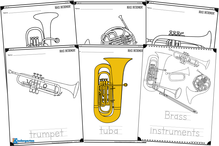 🎺 Free Simple Music Instrument Coloring Pages