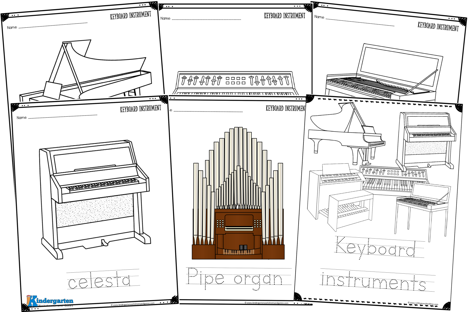 🎺 Free Simple Music Instrument Coloring Pages
