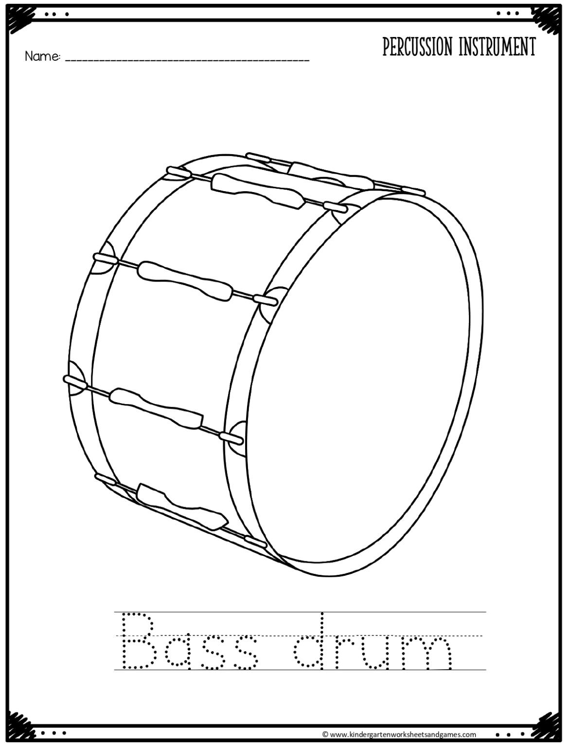 🎺 Free Simple Music Instrument Coloring Pages