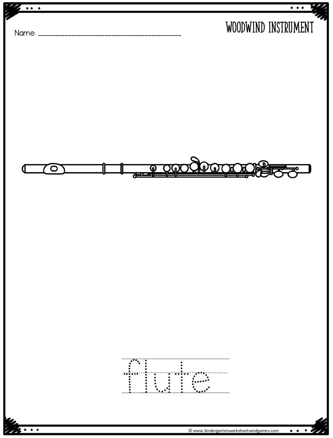 🎺 Free Simple Music Instrument Coloring Pages