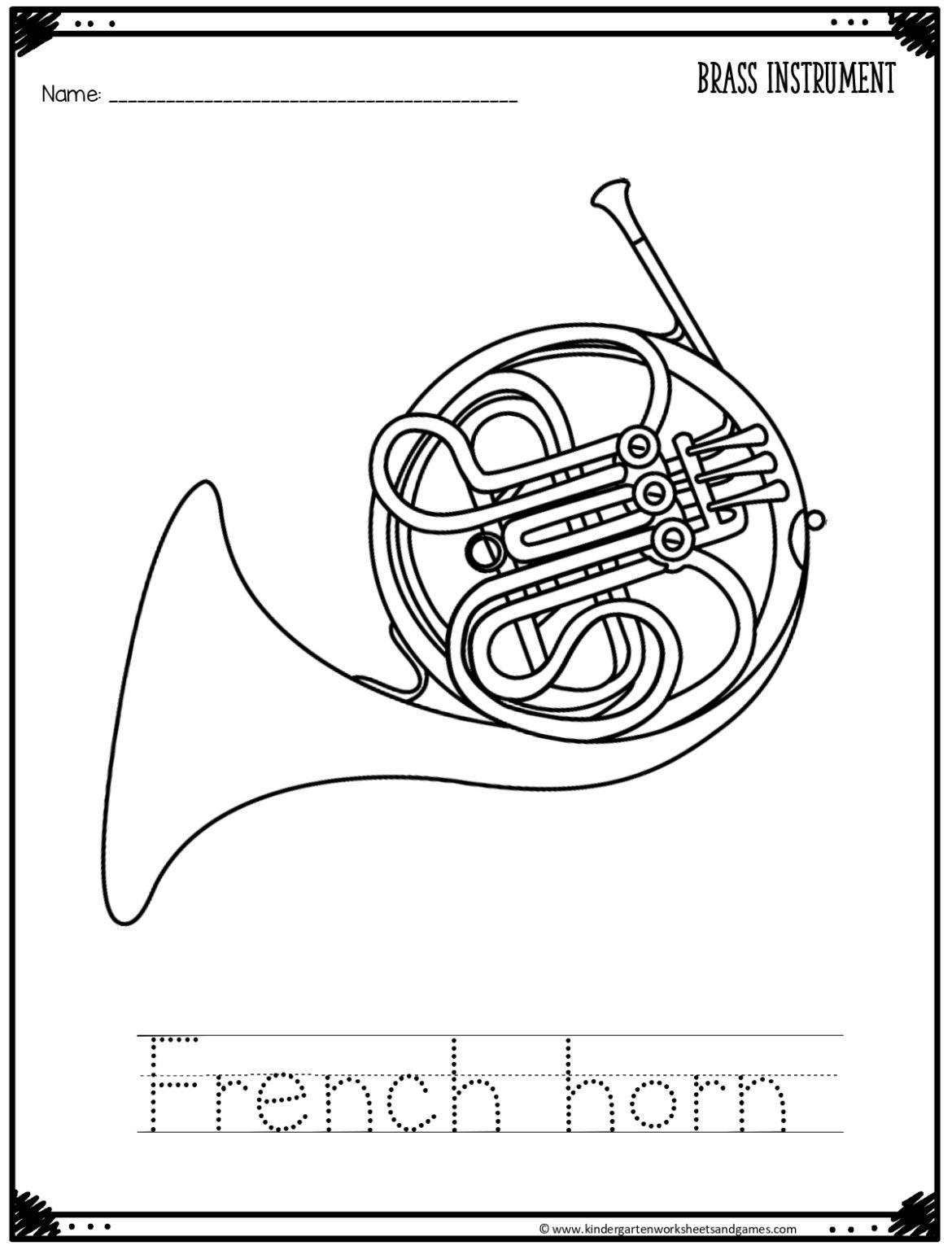 🎺 Free Simple Music Instrument Coloring Pages