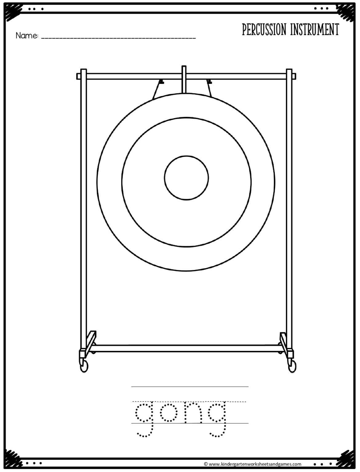 🎺 Free Simple Music Instrument Coloring Pages