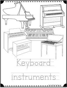 🎺 Free Simple Music Instrument Coloring Pages