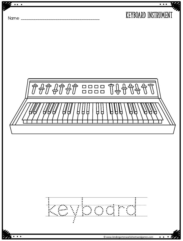 🎺 Free Simple Music Instrument Coloring Pages
