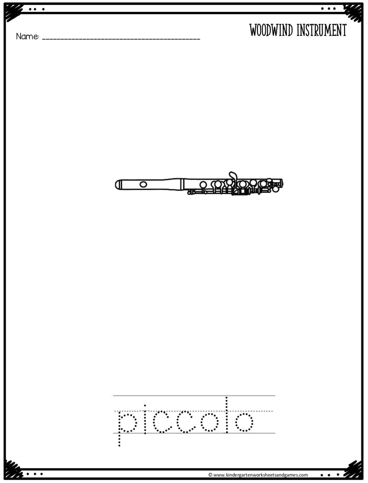 🎺 Free Simple Music Instrument Coloring Pages