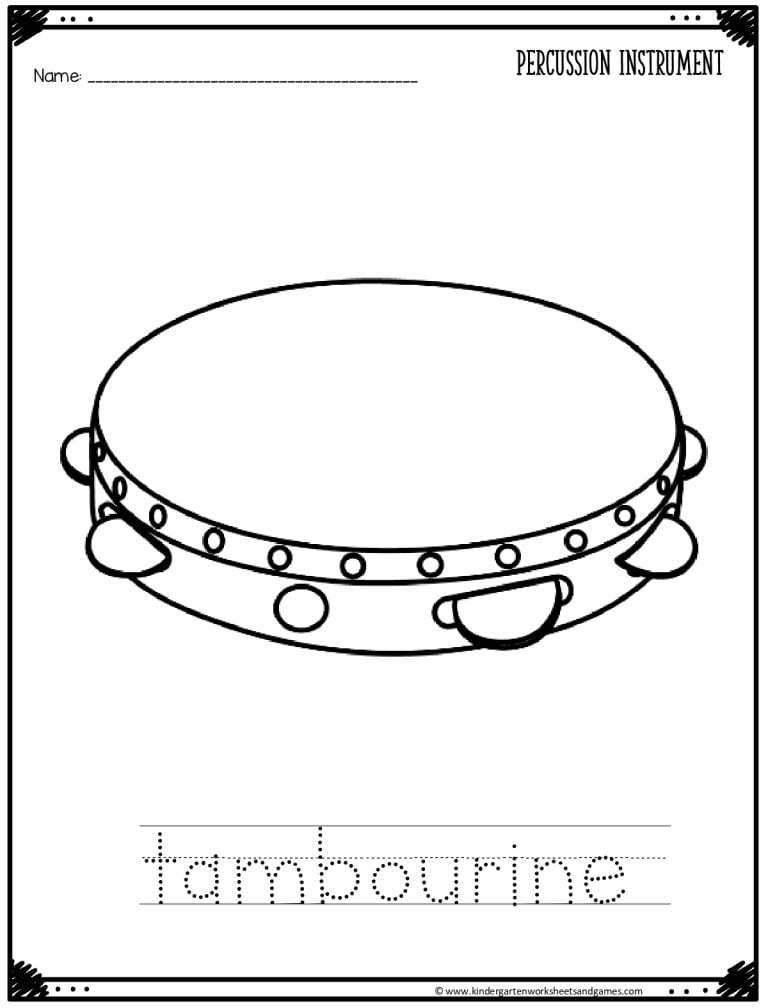 🎺 Free Simple Music Instrument Coloring Pages