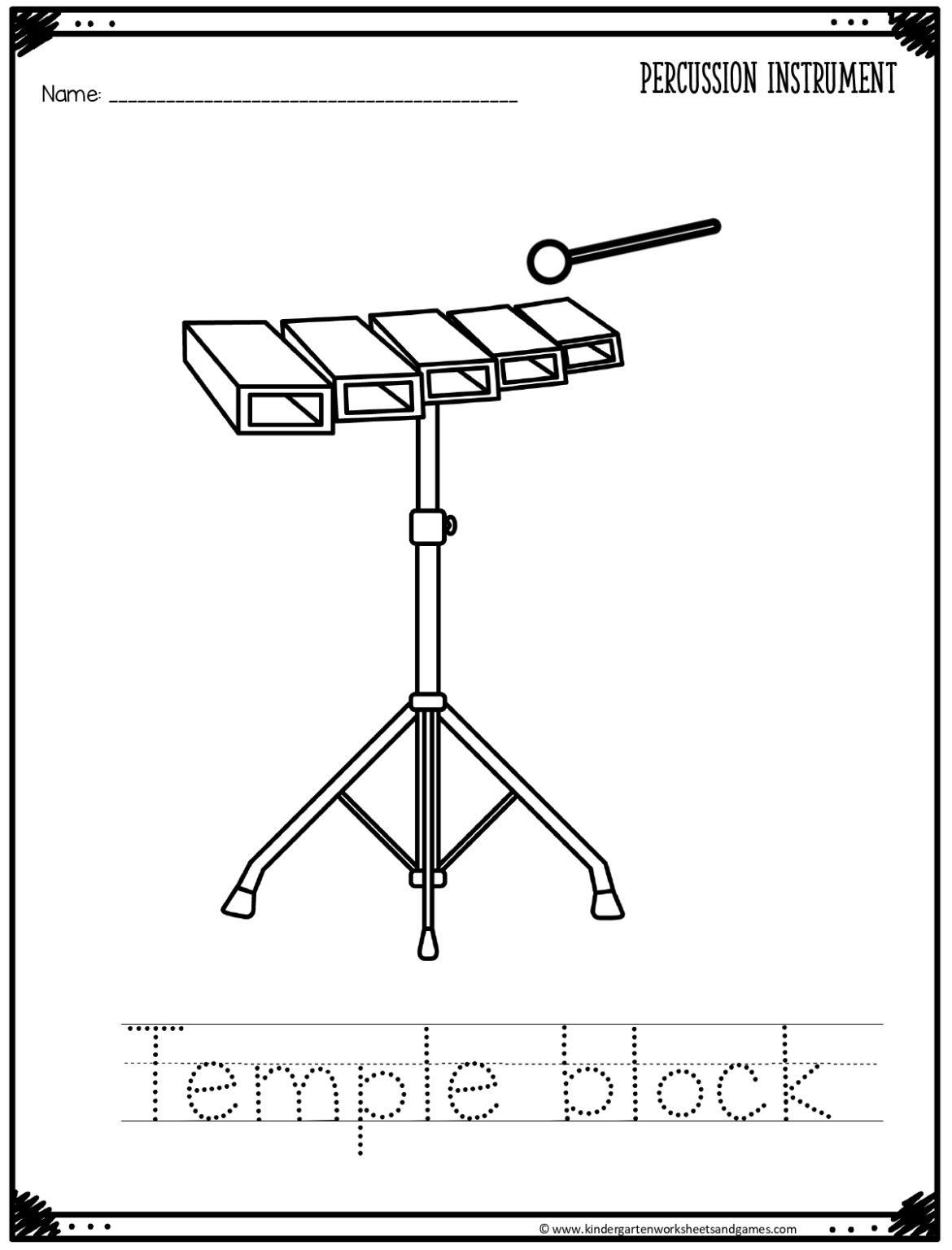 🎺 Free Simple Music Instrument Coloring Pages