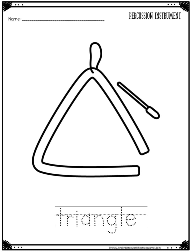🎺 Free Simple Music Instrument Coloring Pages