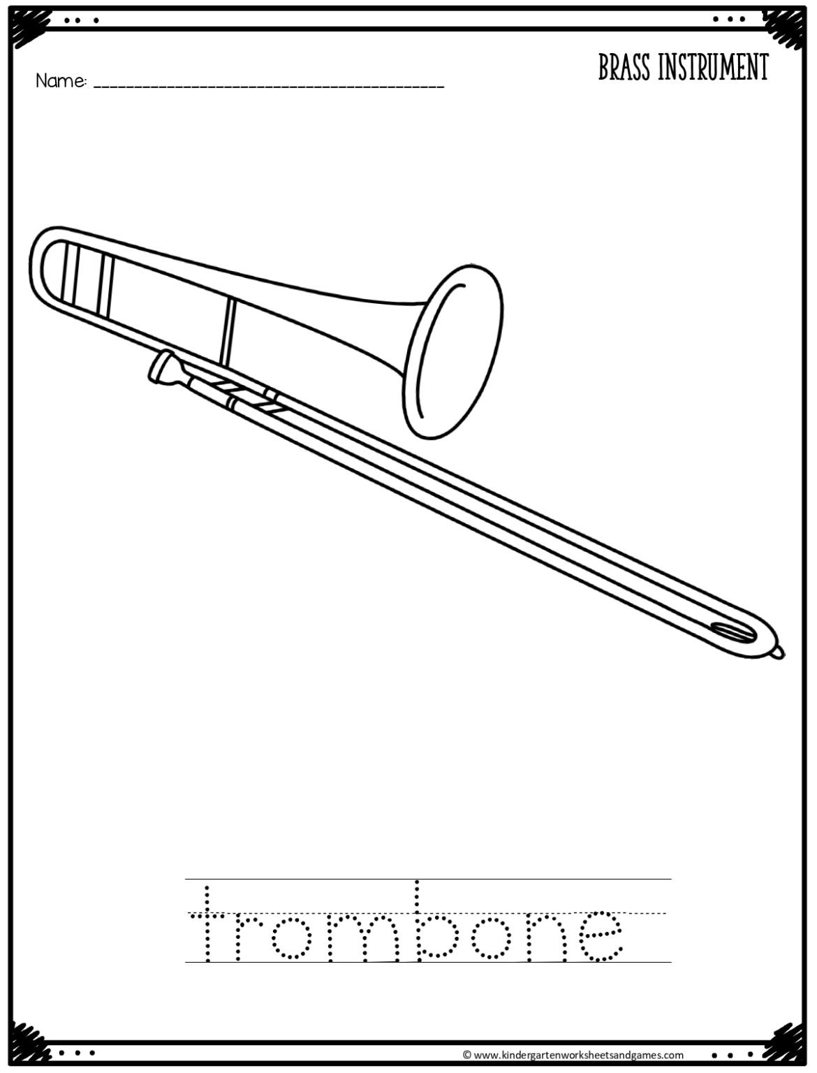 🎺 Free Simple Music Instrument Coloring Pages