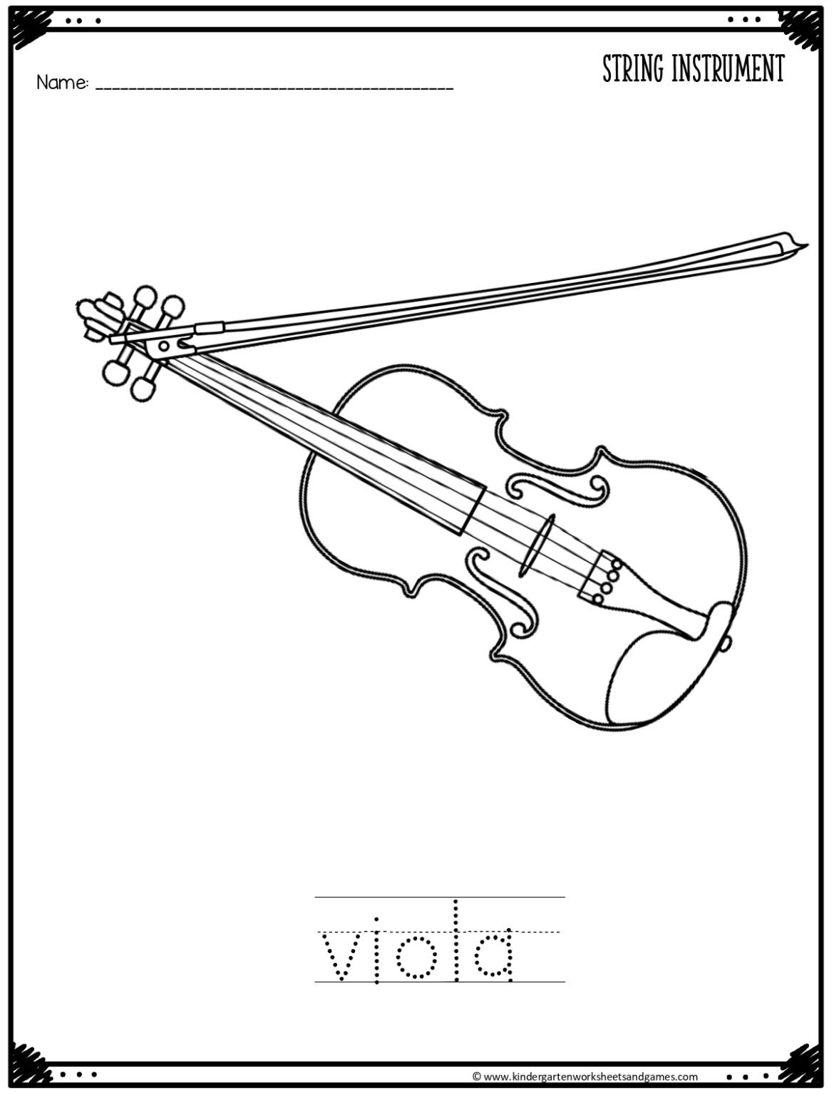 🎺 Free Simple Music Instrument Coloring Pages