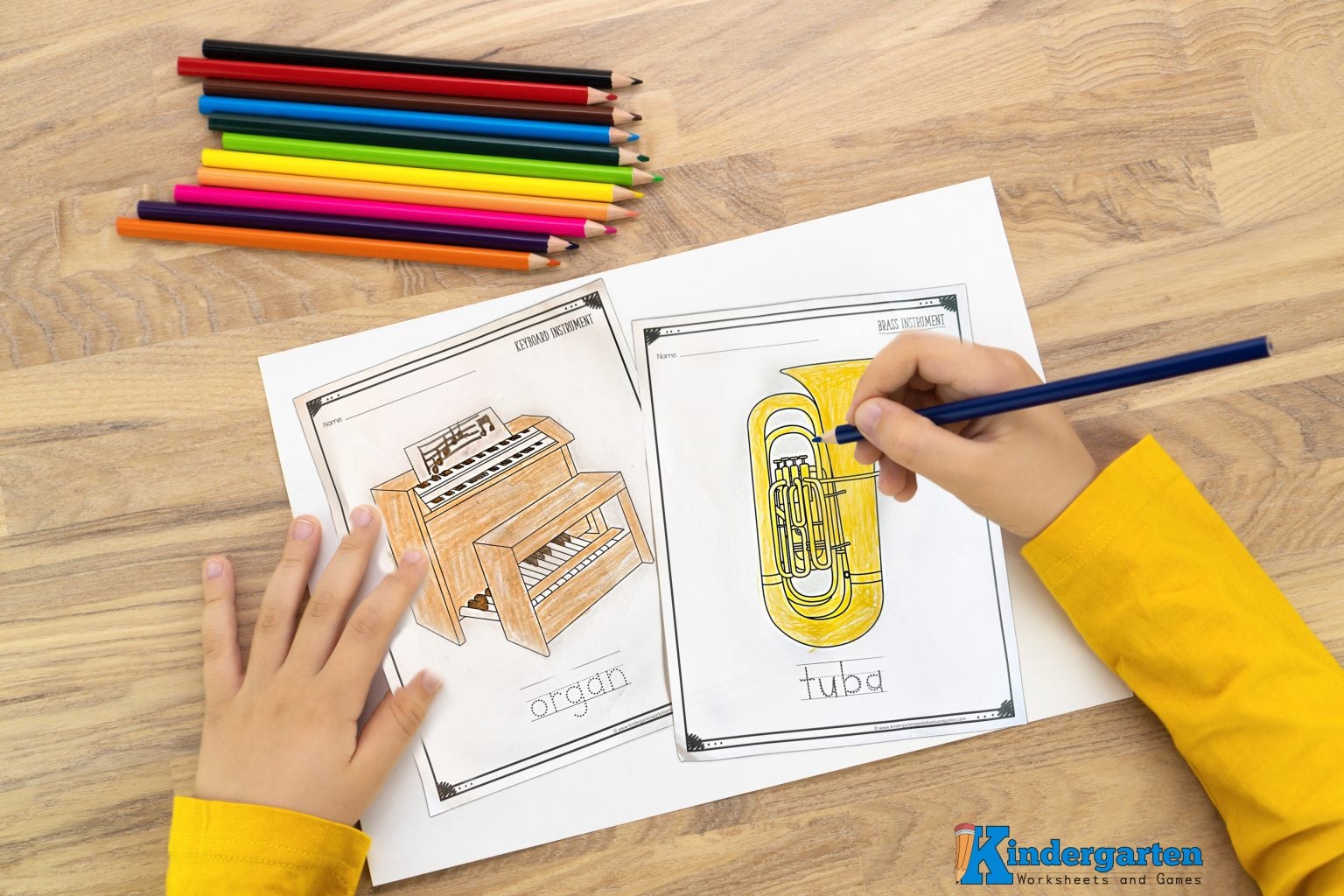 🎺 Free Simple Music Instrument Coloring Pages