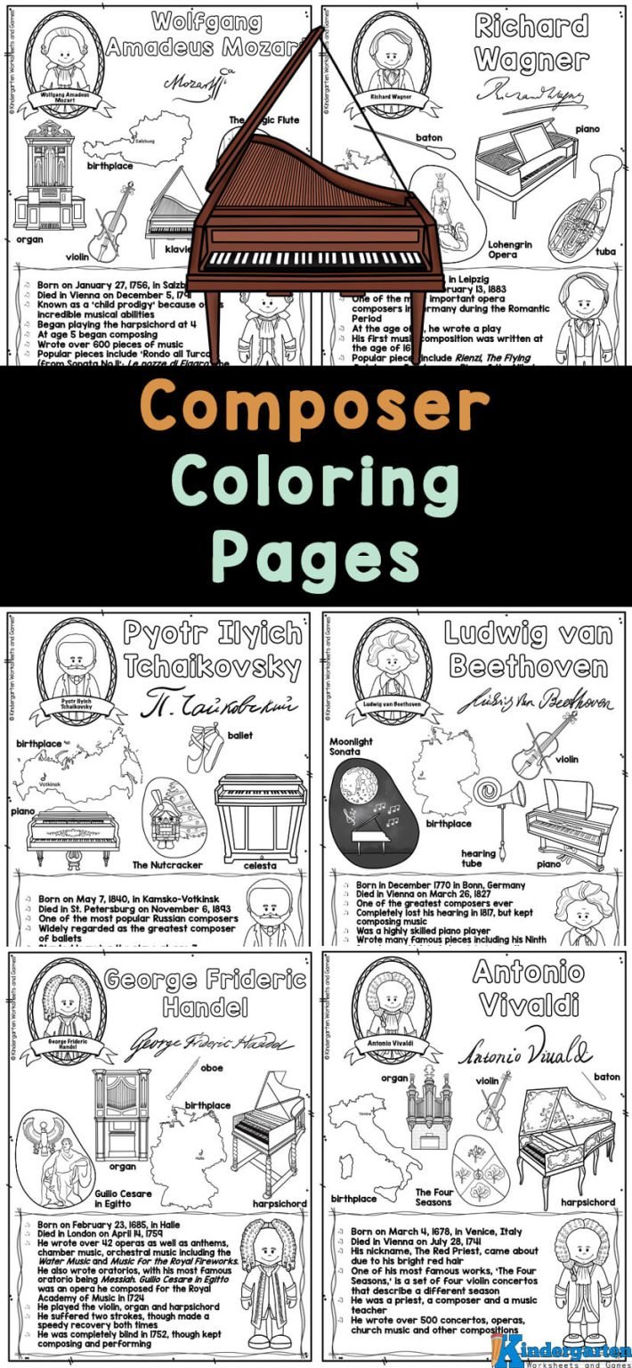 🎼 Legendary Composers Come to Life: Fun Coloring Pages
