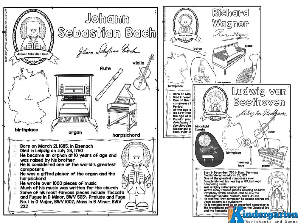 🎼 Legendary Composers Come to Life: Fun Coloring Pages