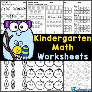 Free Printable Kindergarten Math Worksheets pdf