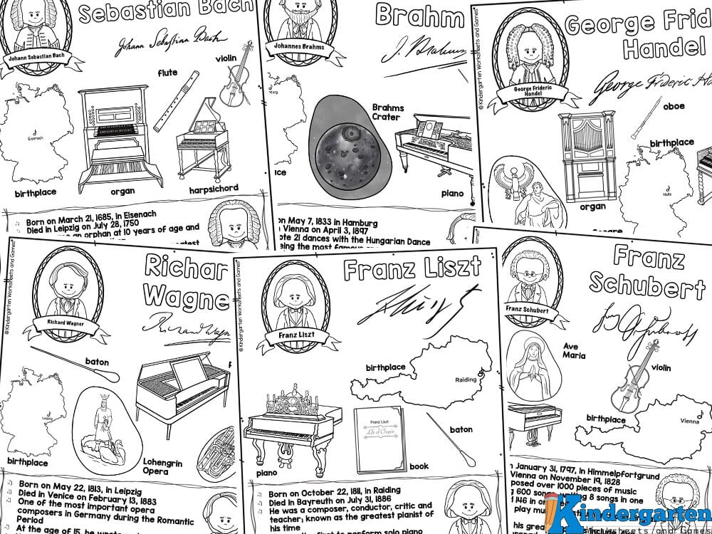 🎼 Legendary Composers Come to Life: Fun Coloring Pages