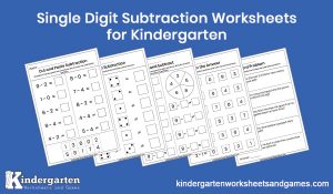 Single Digit Subtraction Worksheets for Kindergarten - Free!