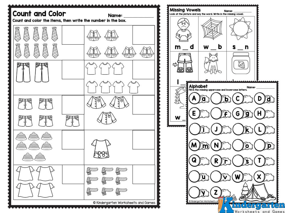 Free Printable Pages for Kindergarten