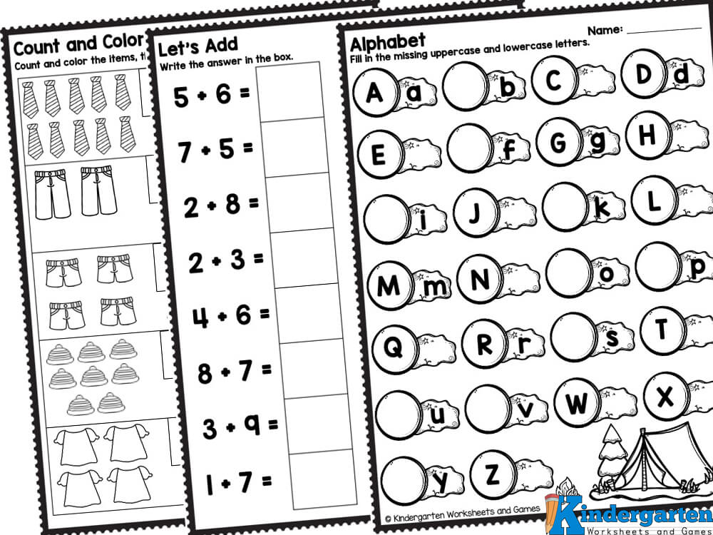 Free Printable Pages for Kindergarten