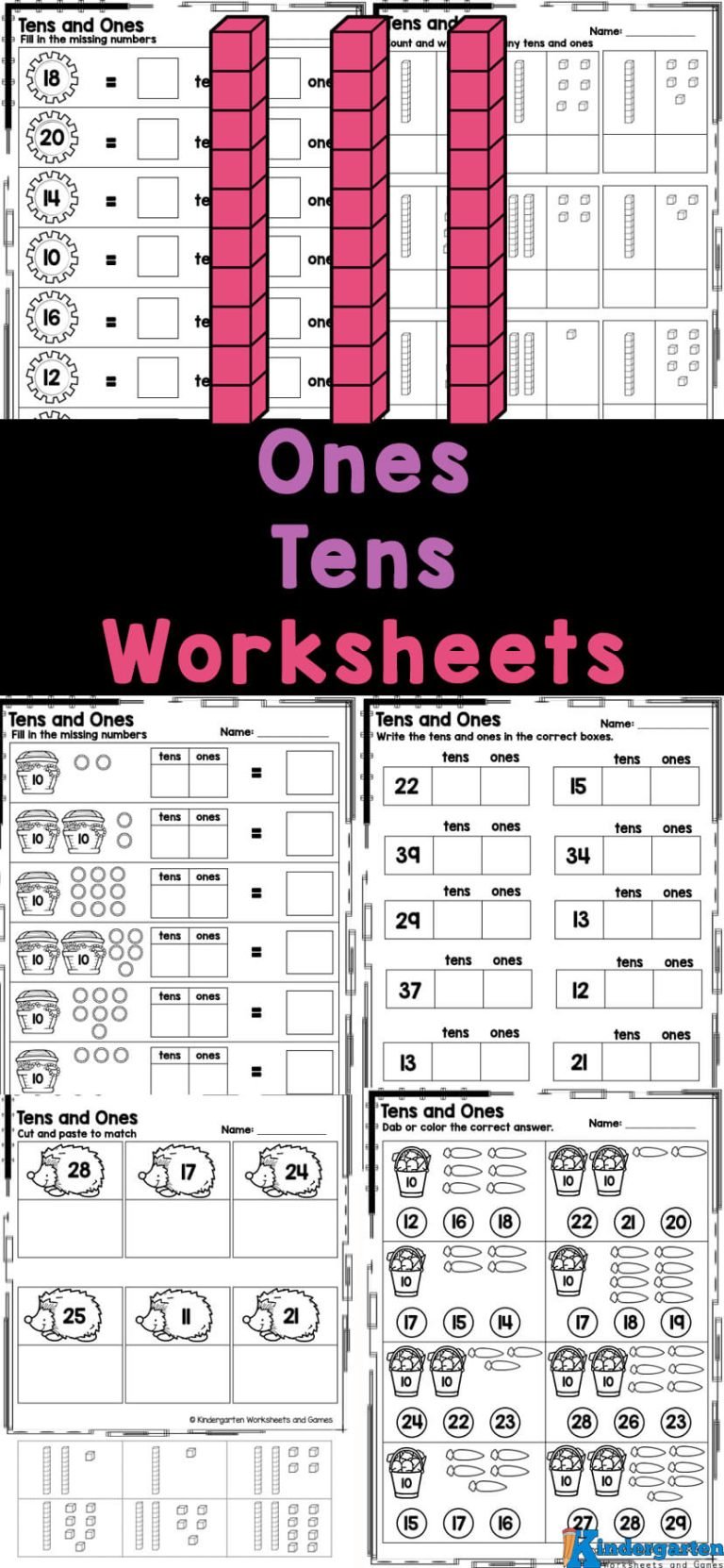 ️ Ones and Tens Place Value Worksheets for Kindergarten Math