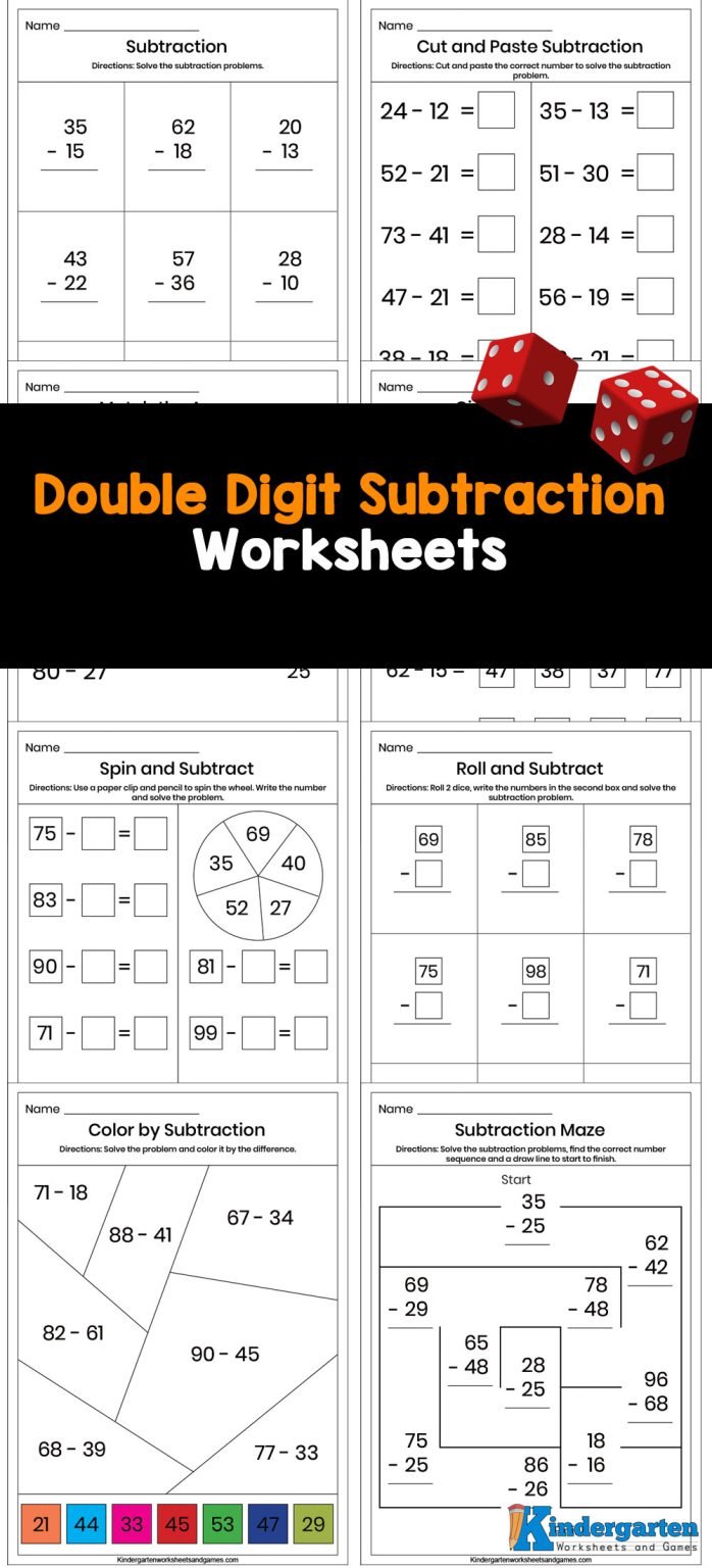 FREE Printable Subtraction Games for Kindergarten