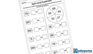️ FRE 2 Digit Subtraction Worksheets for Kindergarten