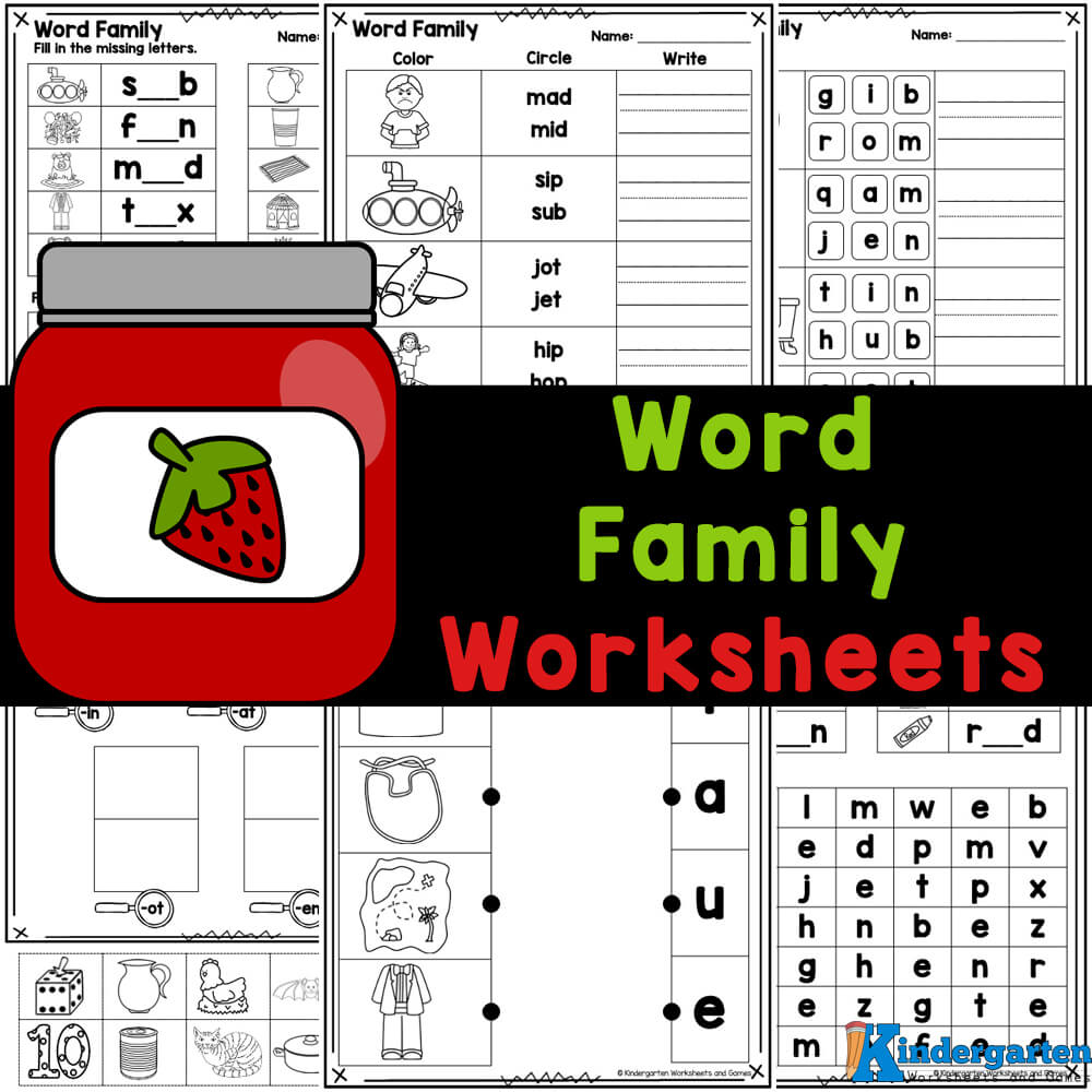 Word Families Archives – Kindergarten Worksheets and Games