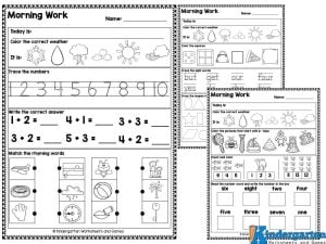 Kindergarten Morning Work Worksheets - 30 Free pages!