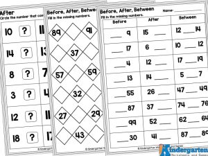 ️ Before, After and Between Worksheets for Kindergarten - FREE (options ...
