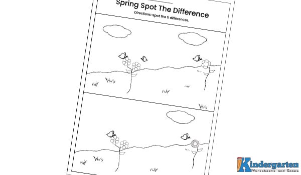 FREE Spot the Difference Worksheets for Kindergarten
