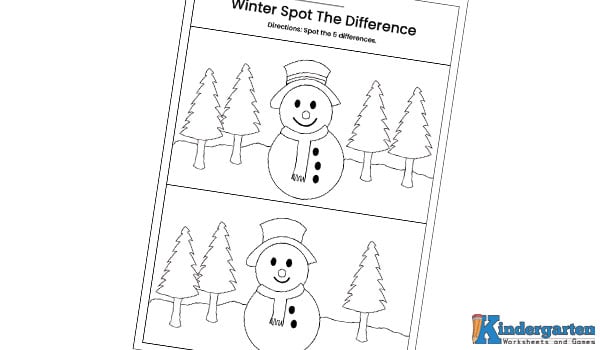FREE Spot the Difference Worksheets for Kindergarten