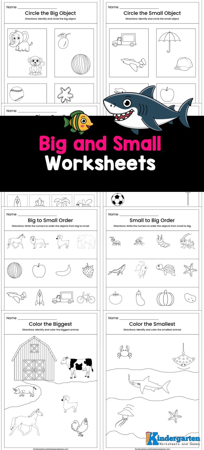 Big and Small Worksheets for Kindergarten
