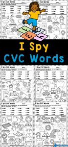 FREE Pet Animal Color by CVC Words Worksheets