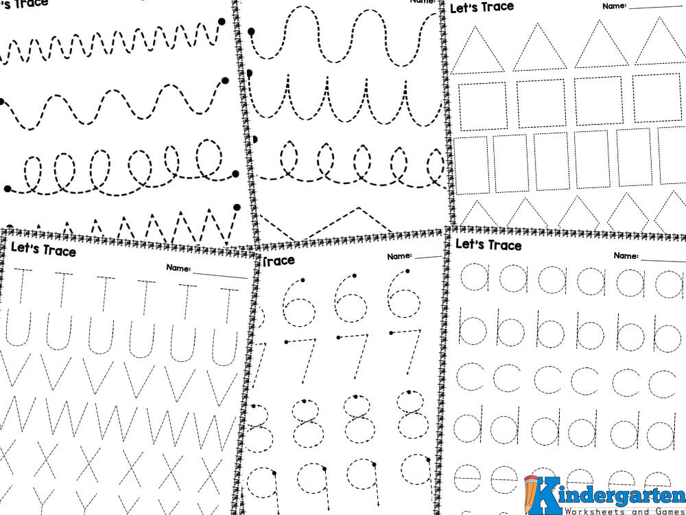 Tracing Worksheets for Kindergarten