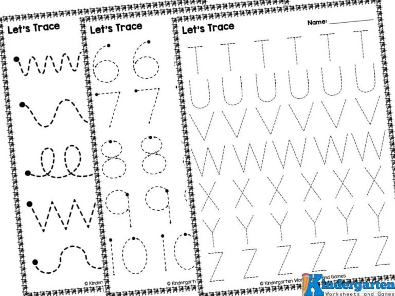 Tracing Worksheets for Kindergarten