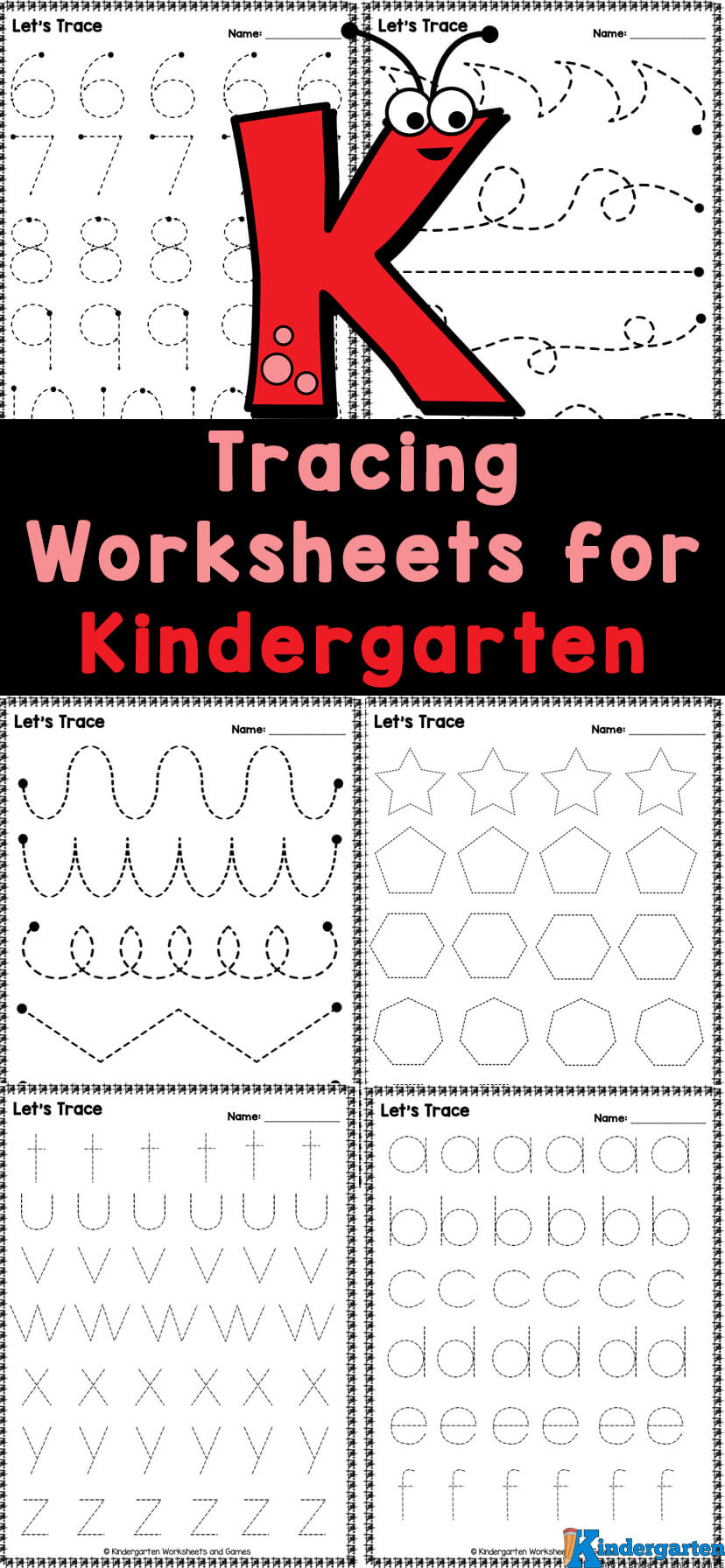 Tracing Worksheets for Kindergarten