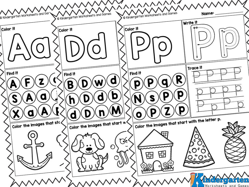 Beginner Alphabet Letters Worksheets for Kindergarten