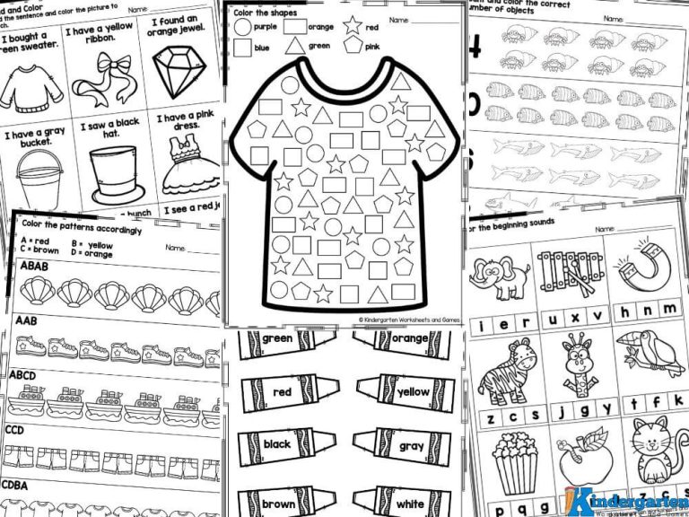 Kindergarten Colouring Worksheets